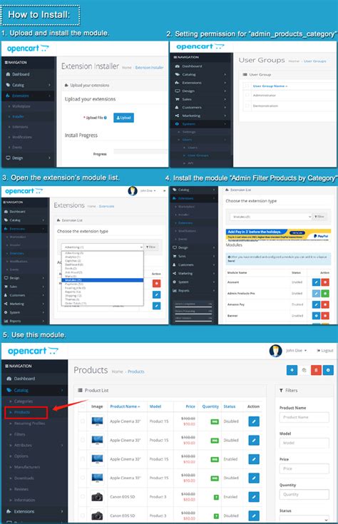 OpenCart Admin Filter Products By Category