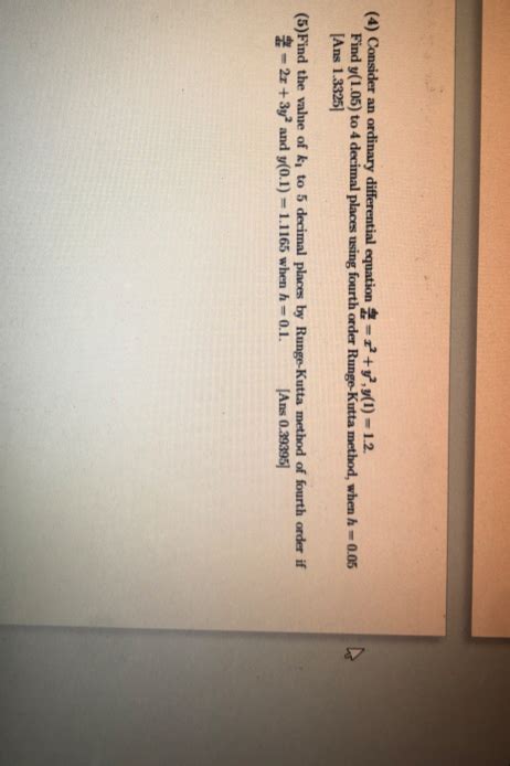 Solved 4 ﻿consider An Ordinary Differential Equation