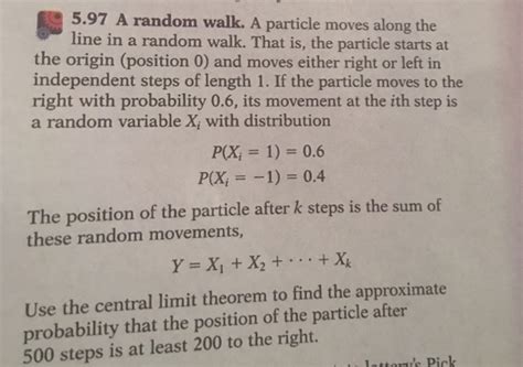 Solved A Random Walk A Particle Moves Along The Line Chegg