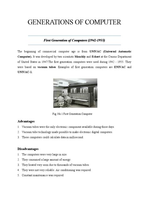 Generations Of Computer Pdf Integrated Circuit Microprocessor