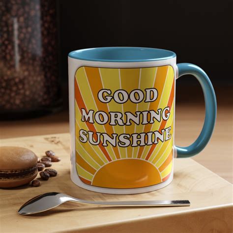 Good Morning Sunshine Coffee Mug Retro Sunrise Ceramic Mug Etsy