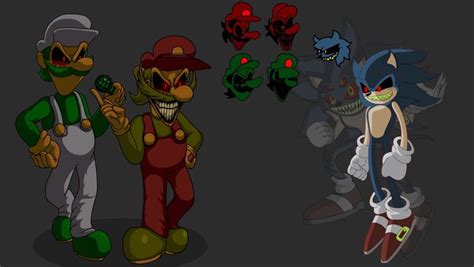 Coolrash Mario And Luigi EXE Vs Bratwurst Sonic EXE Personagens De Terror
