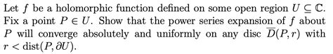 Solved Let F Be A Holomorphic Function Defined On Some Open