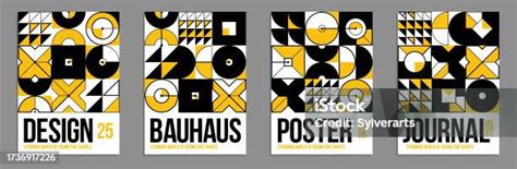 바우하우스 스타일의 기하학적 벡터 포스터 및 표지 광고 시트 레이아웃 기술 엔지니어링 스타일 모양 기계 브로셔 또는 책 표지 A4 용지에 대한 스톡 벡터 아트 및 기타