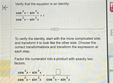 Solved Verify That The Equation Is An