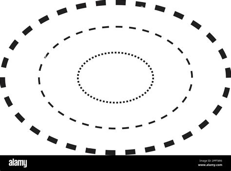 Tracing Ellipse Shape Symbol Dashed And Dotted Broken Line Element For