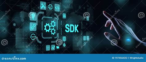 SDK Software Development Kit Programming Language Technology Concept On Virtual Screen Stock