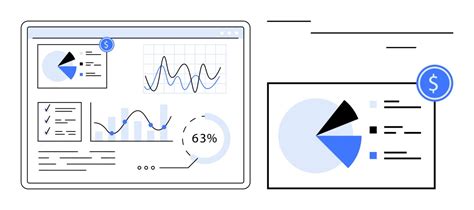 data analytics dashboard with graphs pie charts vector image