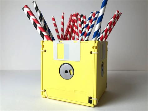 Floppy Disk Pastel Colors Pink Container Pencil Cup Etsy