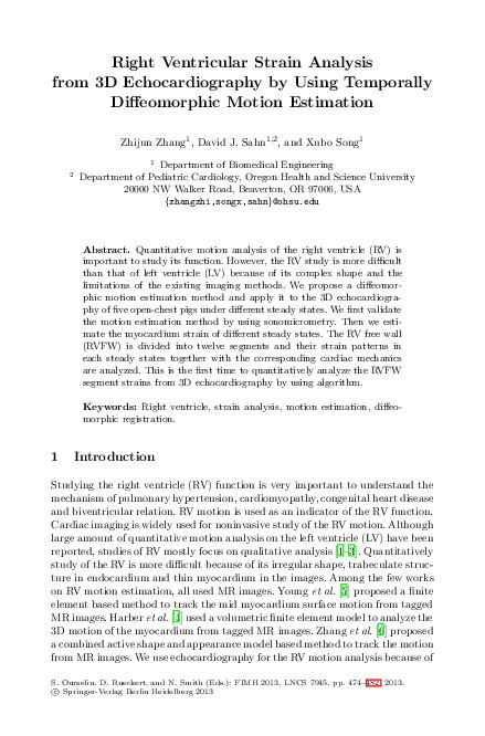 Pdf Right Ventricular Strain Analysis From 3d Echocardiography By