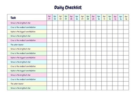 Best 12 Linear Colorful Personal Daily Routine Checklist Artofit