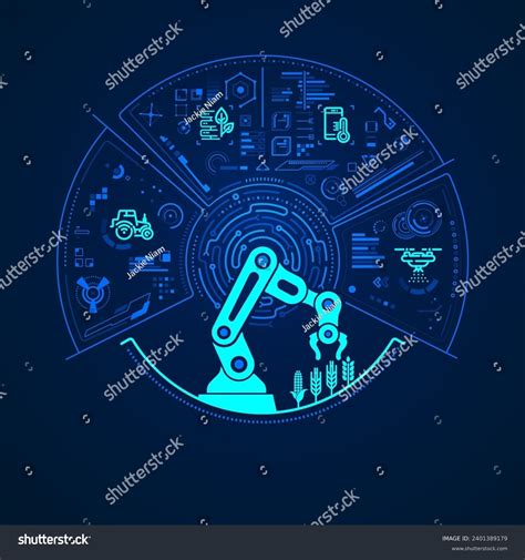 Concept Smart Farming Agriculture Technology Graphic Stock Vector Royalty Free 2401389179