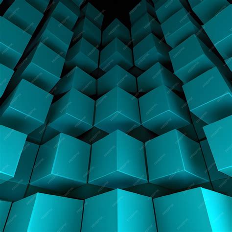 Premium Photo 3d Abstract Blue Cubes Background Ai Generated