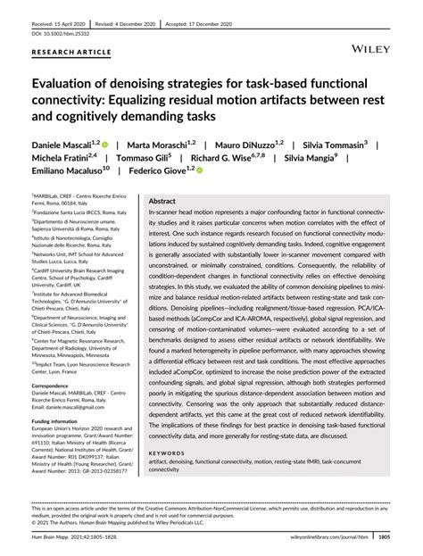 Pdf Evaluation Of Denoising Strategies For Task Based Functional