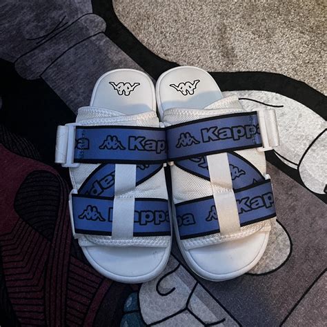 Blue And White Kappa Slides🤍💙 Size 9run Small So Depop
