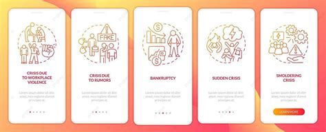Gradient Red Mobile App Onboarding Screen Featuring Various Risk Types