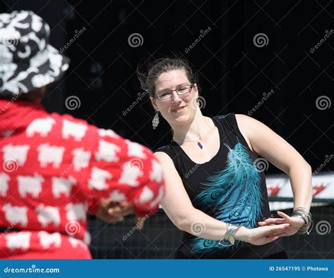 Dance Instructor Teaching Girls To Dance Mobile Dance Female Team Dancing Together Editorial