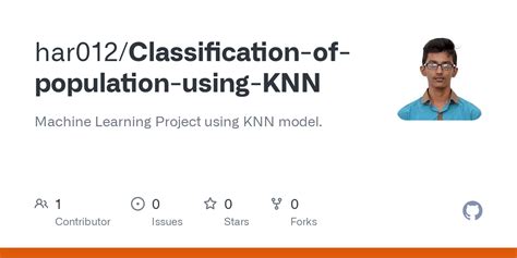 Github Har012classification Of Population Using Knn Machine Learning Project Using Knn Model