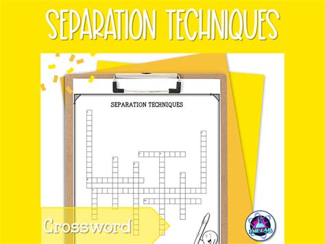 Separation Techniques Crossword Puzzle Teaching Resources