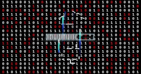 Binary Code With Digital Lock And Key Animation Over Black Background
