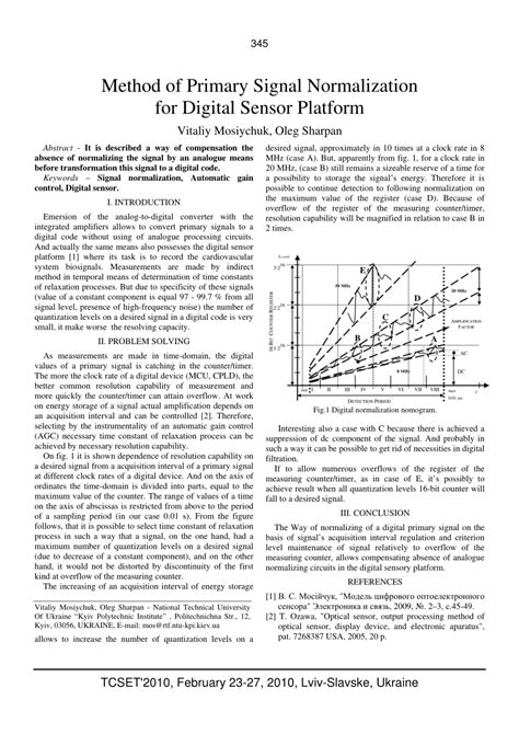 Pdf Method Of Primary Signal Normalization For Digital Sensor Platform