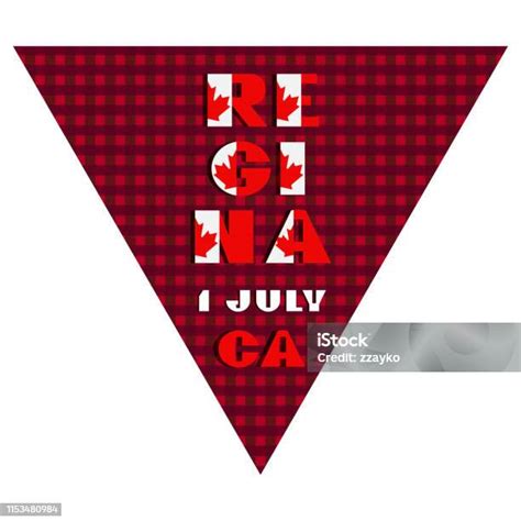 해피 캐나다 데이 홀리 일 평면 축제 현대 타이포 그래피에 대 한 국기 빨간색과 백색 색상의 반사 체크 무늬 배경에 대 한 삼각형 플래그 텍스트 1 7 월 리자이나 1867