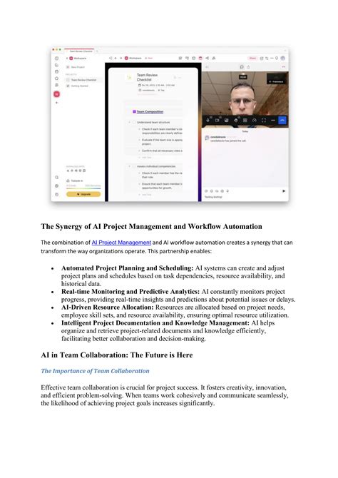 Ai Project Management And Workflow Automation Pdf Technology Industry Industries