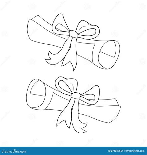 Rolled Sheet Paper Scroll Is Wrapped With A Ribbon Scroll Of Letter Diploma Vector