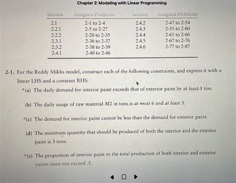 Chapter 2 Modeling With Linear Programming 1 For