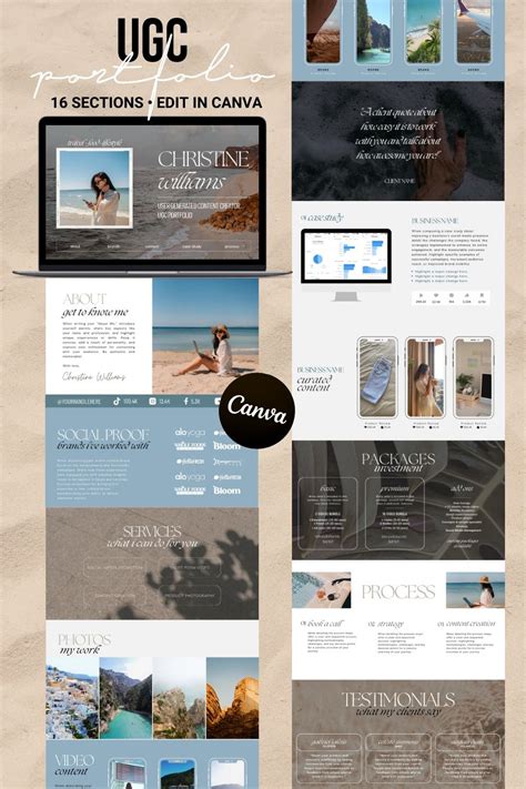 Ugc Portfolio Template Modern Canva Website Ugc Website Template Ugc