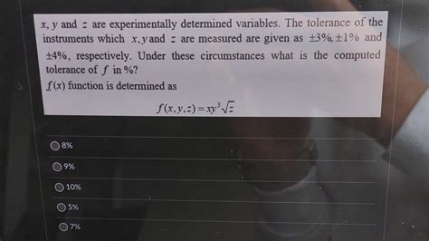 Solved X Y And Z Are Experimentally Determined Variables Chegg