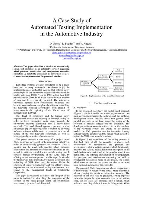 PDF A Case Study Of Automated Testing Implementation In The Automotive Industry