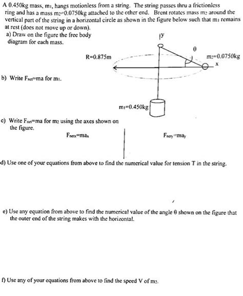 Solved A Kg Mass M Hangs Motionless From A String Chegg
