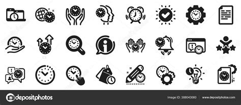 Alarm Clock Timer Plan Project Deadline Signs Time Management Icons Stock Vector By ©blankstock