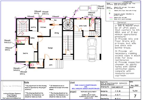 Ground Floor Soil And Wastewater Plumbing Layout Plan