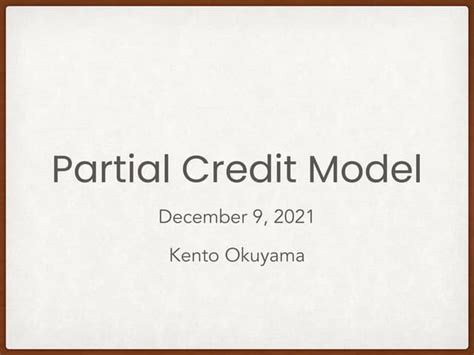 Partial Credit Model Pcm Pdf