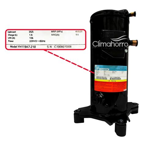 Compresor Scroll R 22 4 Tr 220 3 60 Yh119a7 210