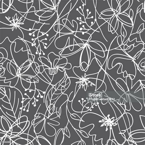 야생화 어린이 드로잉 패턴 완벽 한 집입니다 작은 낙서 손 검은 배경에 그려진된 꽃 칠판 꽃무늬에 대한 스톡 벡터 아트 및 기타 이미지 Istock