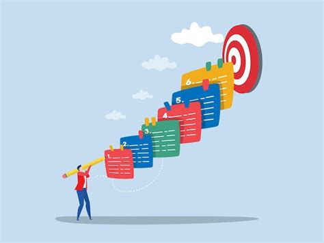 Premium Vector Businessman Planing With Pencilcategorized Sticky Notes Work For Project Management