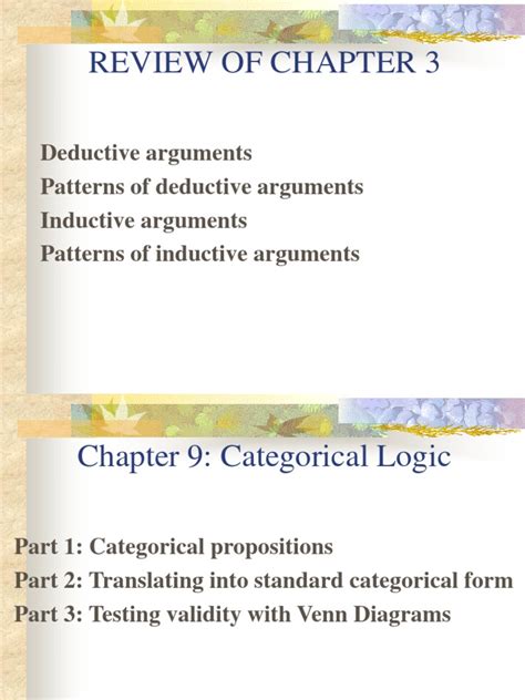 Chap 9 Categorical Logic Proposition Argument Free 30 Day Trial Scribd