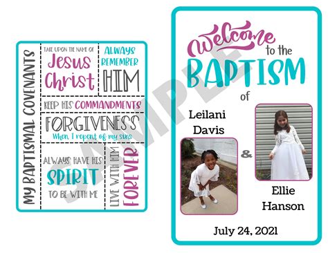 Joint Girl Baptism Program - Latter Day Saint Baptism - Customizable ...