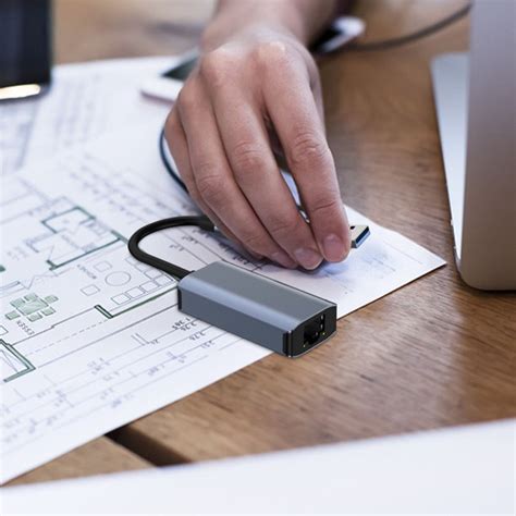 Adaptor USB Type C La Retea Gigabit Ethernet RJ IntellHub Placa Retea USB Compatibil