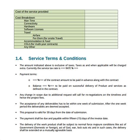Response To Rfp Template