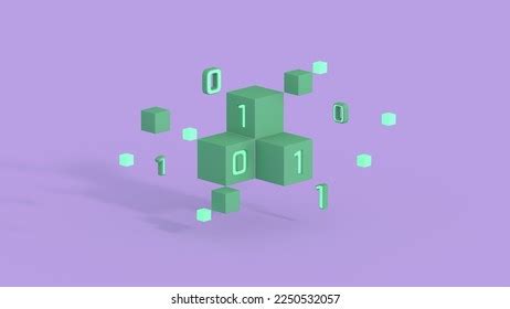Cube Binary Code Minimal Cartoony Technology Stock Illustration Shutterstock
