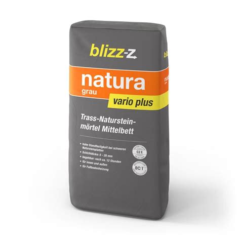 Natura Grau Vario Plus Trass Natursteinmörtel Mittelbett