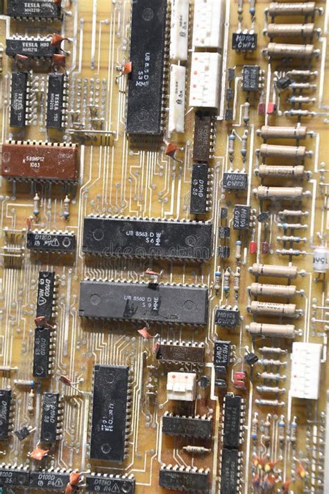 Old Fashioned Printed Circuit Board From German Democratic Republic Stock Image Image Of