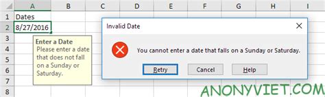 Lesson 66 How To Not Enter Invalid Dates In Excel Anonyviet