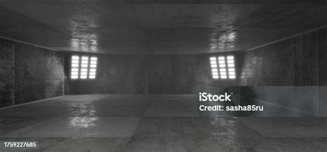 격납고 콘크리트 스포트라이트가 비추는 콘크리트 배경 Led 조명 스포트라이트 차고 미래 지향적인 배경입니다 미래 지향적인 복도 전시실 3d 렌더링 Car Show에 대한