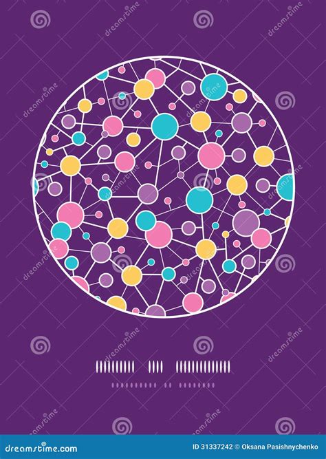 Molecular Structure Circle Seamless Pattern Stock Vector Illustration