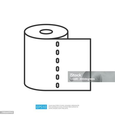 영수증 또는 인쇄 용지를 나타낼 수 있는 종이 롤의 간단한 선 그리기로 원통형 모양과 느슨한 끝을 보여줍니다 개념에 대한 스톡 벡터 아트 및 기타 이미지 Istock